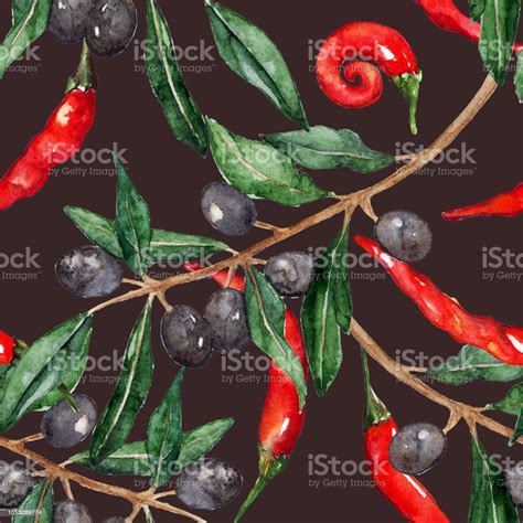 올리브 Oliva 지점 레드 핫 칠리 고추 매운 고추 원활한 패턴 질감 배경 건강한 생활방식에 대한 스톡 벡터 아트 및 기타 이미지 건강한 생활방식 건강한 식생활