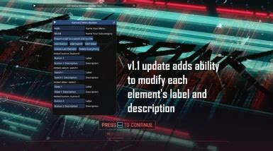 NativeUI Menu Builder Tool Build A Basic Menu In CET Overlay At Cyberpunk Nexus Mods