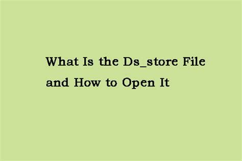 What Is The Ds Store File And How To Open It On Your Mac