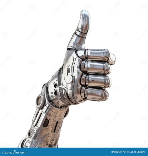 A Robot Hand Giving Thumbs Up Isolated On White Background Generative Ai Stock Illustration
