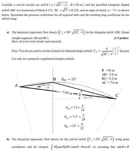 Solved Consider A Curved Circular Arc Airfoil