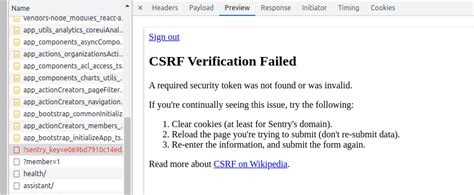 Csrf Verification Failed · Issue 5586 · Getsentrysentry Javascript · Github