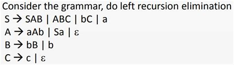 solved consider the grammar do left recursion elimination s