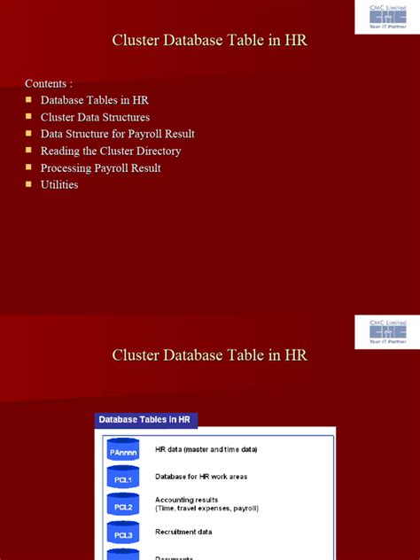 Cluster Database Table In Hr Pdf Databases Database Transaction