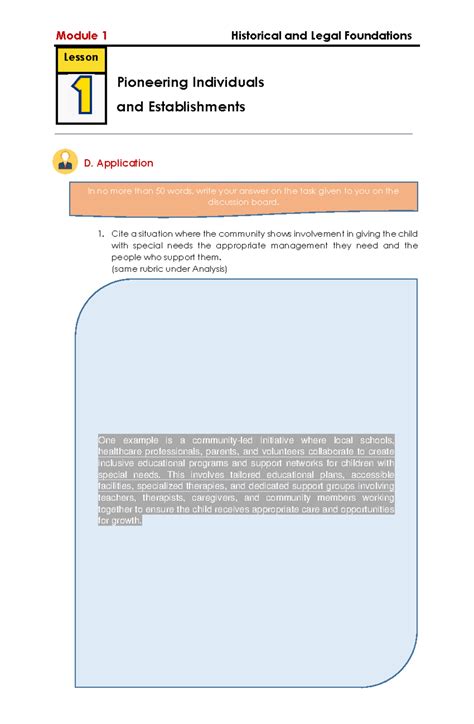 Profed 102 Module 1 Lesson 1 5 Applications Worksheets Module 1 Historical And Legal
