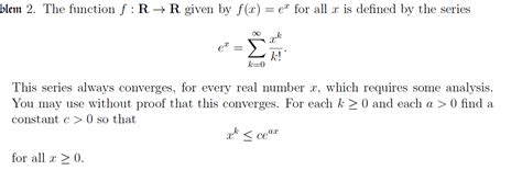 the function f r rightarrow r is given by f x e x