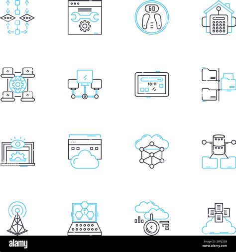 Digital Innovation Linear Icons Set Disruption Creativity Transformation Automation