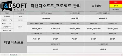 프로젝트 관리 솔루션 커스터마이징 엑셀기반 and 액세스db연동 엑셀·스프레드시트 포트폴리오 크몽