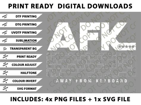 Programmer Coder Coding Afk Away From Keyboard Gamer Png Bundle Svg Files Digital Downloads Etsy