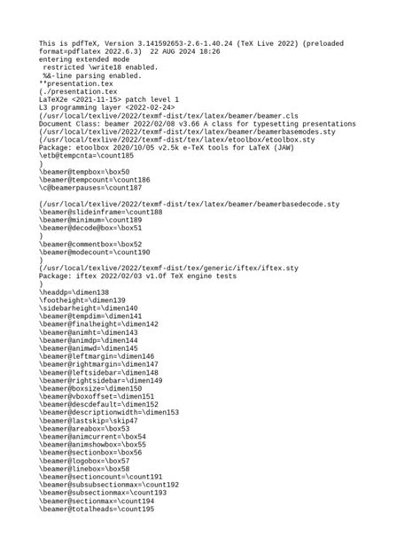 Presentation Log Pdf