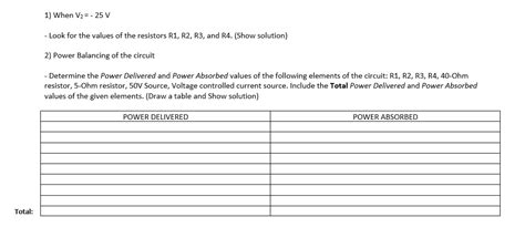 Solved V−−35v1 When V2−25 V Look For The Values Of The