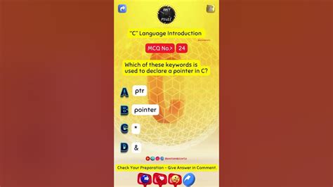 C Language Introduction Mcqs 2430 Clanguage Shorts Youtube