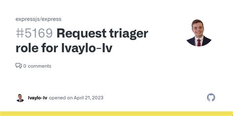 Request Triager Role For Ivaylo Iv · Issue 5169 · Expressjsexpress
