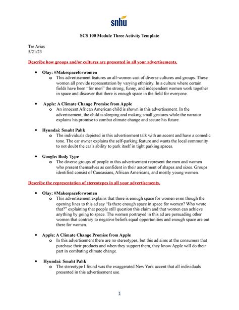 SCS 100 Module Three Activity Template SCS 100 Module Three Activity Template Tre Arias 5 21