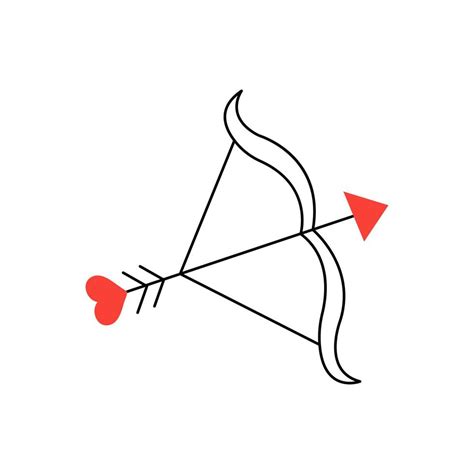 Cupid Bow And Arrow With A Heart Vector Hand Drawn 16023524 Vector Art