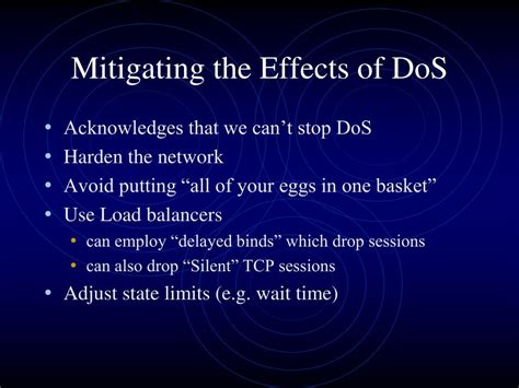 ppt denial of service dos and distributed denial of service ddos