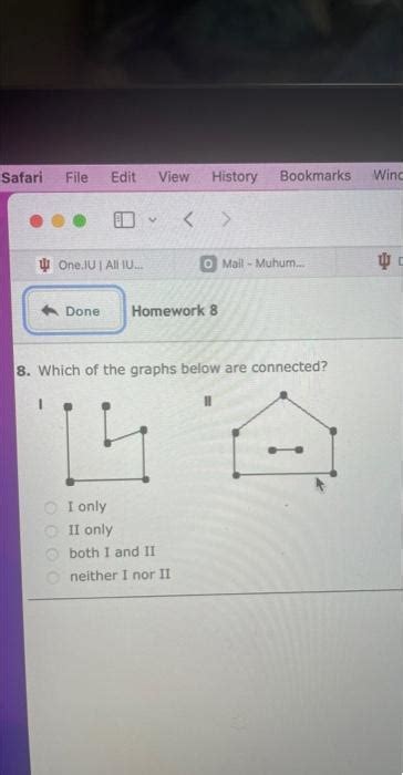 Solved Which Of The Graphs Below Are Connected I Only II Chegg