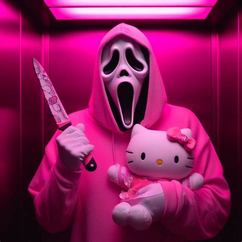 Pink Ghost Face Hello Kitty Pictures Halloween Profile Pics Scary