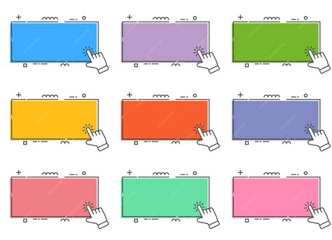 Premium Vector Hand Cursor With Click Here Banner Vector Set Action Button With Mouse Click