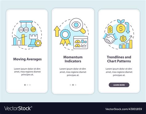 Trend Trading Strategies Onboarding Mobile App Vector Image