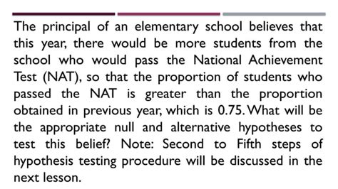 Formulating The Appropriate Null And Alternative Hypotheses On Proportion Pptx