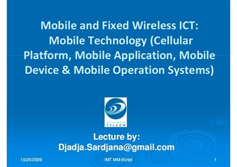 Imt Lecture Mobile Device And Mobile Operation Systems