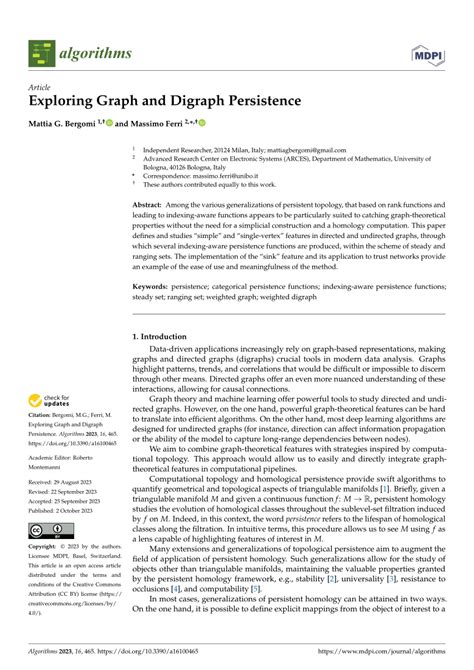 Pdf Exploring Graph And Digraph Persistence