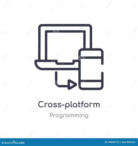 Cross Platform Outline Icon Isolated Line Vector Illustration From