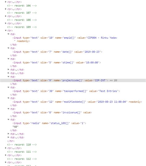 how to post large number of table values of html form to an php array