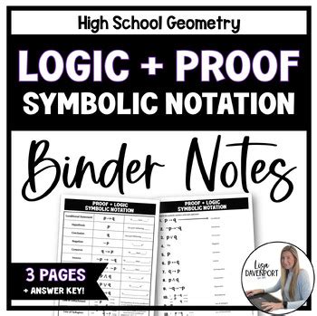 Logic And Proof Overview Guided Binder Notes For Geometry By Lisa Davenport