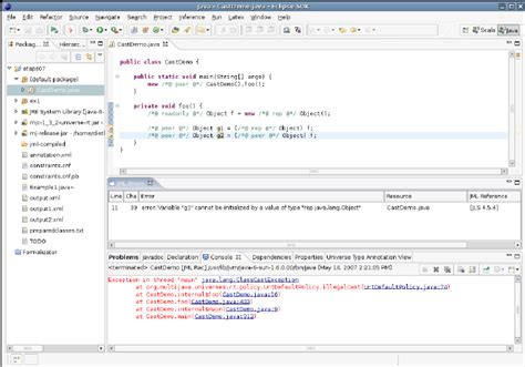 Eclipse Integration Of Jml Tools Jml Compiler Error Message In The Download Scientific Diagram