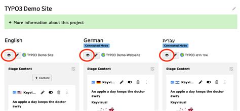 Layout Typo3 11 Backend Page Should Show All Languages Content On Default Language Stack