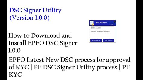 How To Download And Install Epfo Dsc Signer Utility Youtube