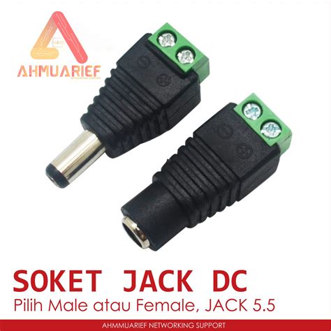 Jack Soket Socket Dc Konektor Connector Adaptor Baut Male Female Cctv Power Adapter Shopee