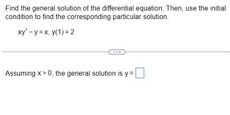 Solved Find The General Solution Of The Differential