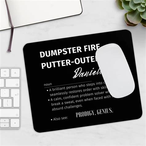 Personalized Dumpster Fire Putter Outer Funny Mouse Pad For Problem