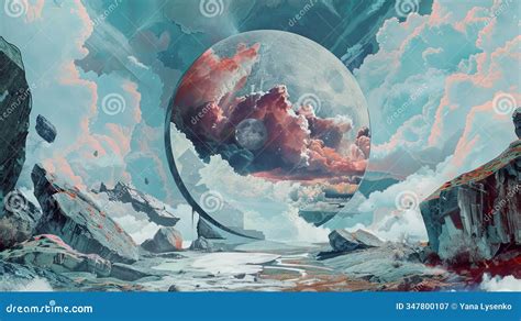 Surreal Portal In The Sky Art Illustration Concept Of Fantasy