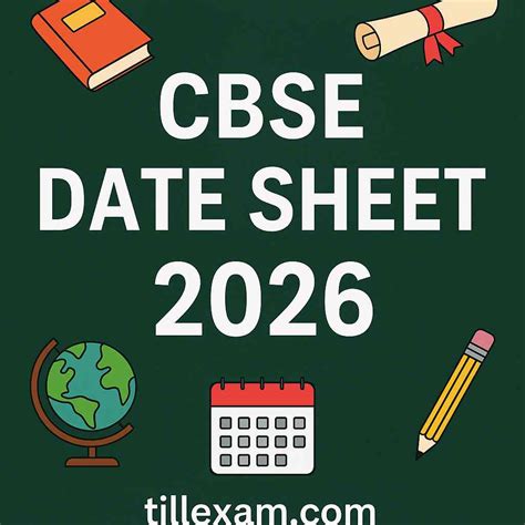 Cbse Date Sheet 2026 Released Download Class 10 And Class 12 Cbse Final Time Table Pdf Tillexam