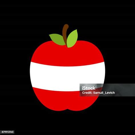 애플 오스트리아 플래그입니다 오스트리아 국가 과일 벡터 일러스트 레이 션 0명에 대한 스톡 벡터 아트 및 기타 이미지 0명