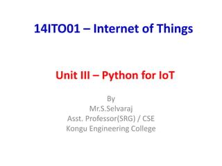 Python For IoT PPTX