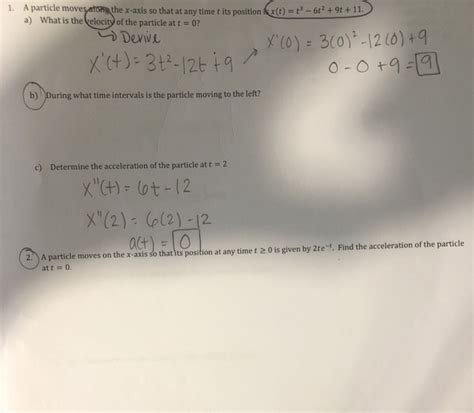 Solved A Particle Movesgatong The X Ants So Hat At Any Time Chegg Com