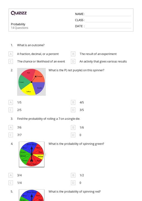 50 Probability Worksheets For 8th Grade On Quizizz Free Printable