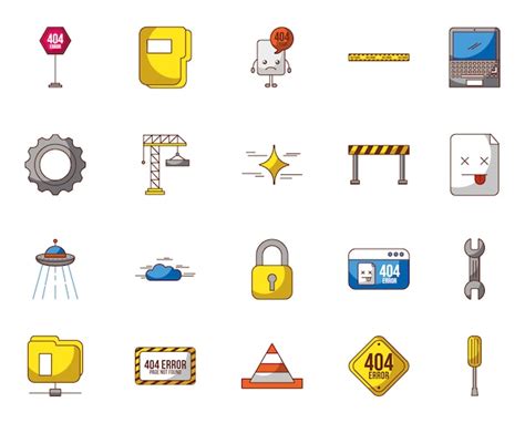 건설중인 웹 페이지 설정 아이콘 무료 벡터