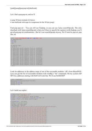 Exploit Writing Tutorial Part How Debugger Modules Plugins Can Speed Up Basic Exploit
