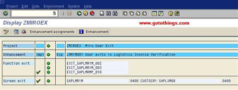 User Exit For MIRO Tr Code In SAP QM