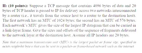 Solved II Points Suppose A TCP Message That Contains Chegg Com