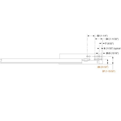 Blum 563 5330B 21in Tandem Plus BLUMOTION 563 Full Ext Drawer Slide For 5 8 Drawer