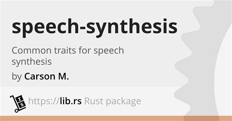 Speech Synthesis — Rust Audio Library Lib Rs