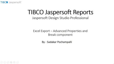 042 Bi Jaspersoft Reports Excel Export Split Output Into Multiple Sheets In Jasper Reports