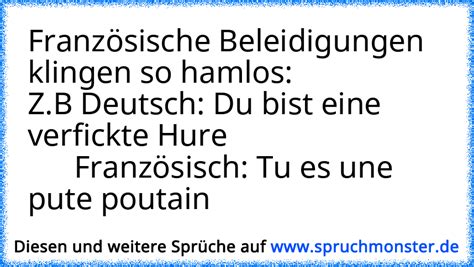 Franz Sische Beleidigungen Klingen So Hamlos Z B Deutsch Du Bist Eine Verfickte Hure
